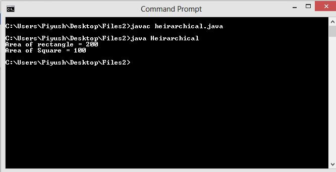 Hierarchical Inheritance : Output
